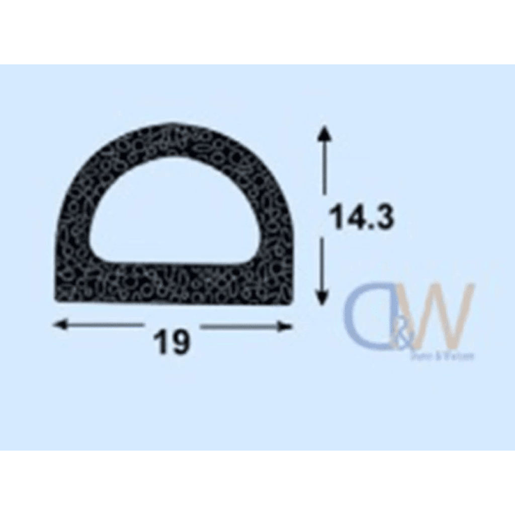 Self Adhesive D Seal - Rubber Large | Dunn and Watson