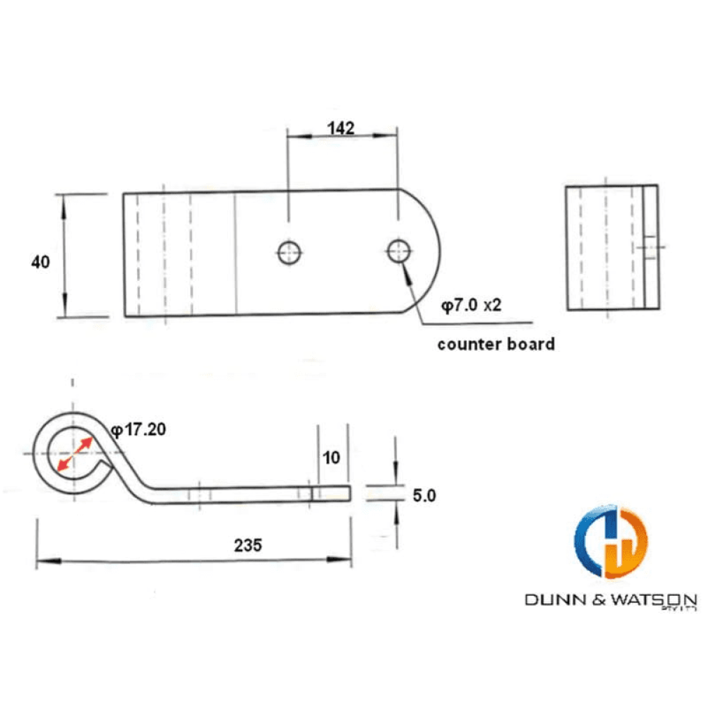 Strap Hinge Kit (Stainless Steel) - 200mm - Dunn & Watson
