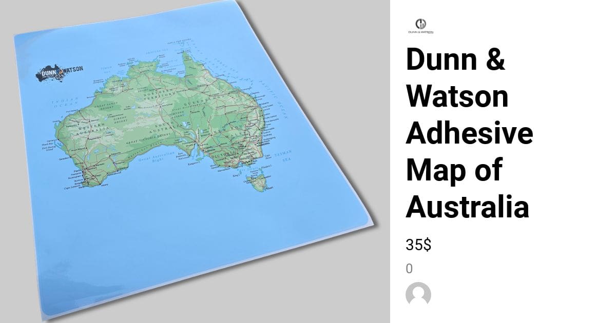 Dunn & Watson Adhesive Map of Australia - Dunn & Watson